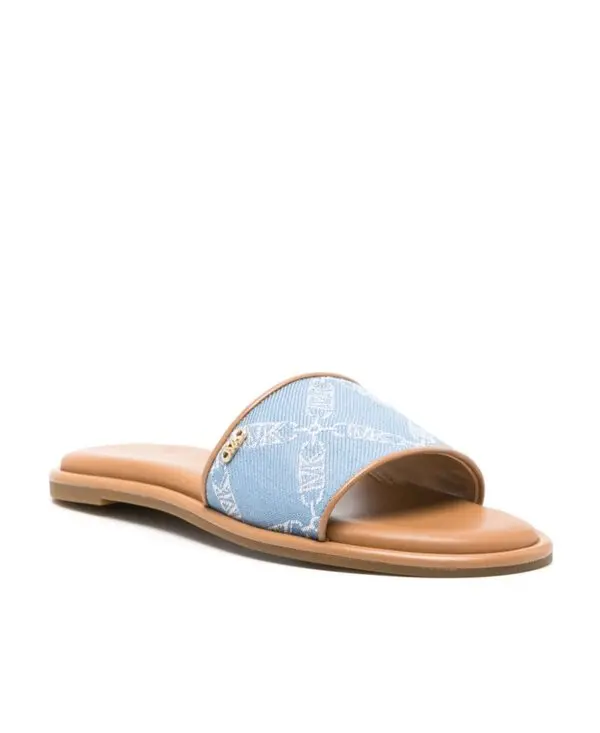 Michael Kors Monogram Jacquard Open Toe Slides