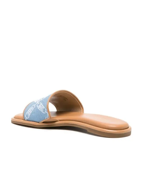 Michael Kors Monogram Jacquard Open Toe Slides