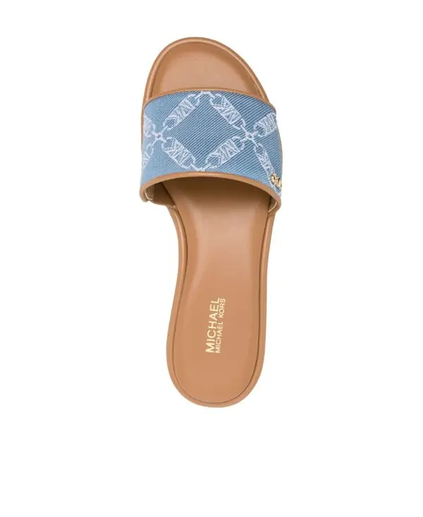 Michael Kors Monogram Jacquard Open Toe Slides