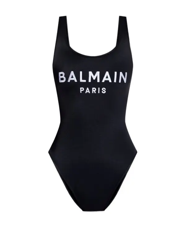 Balmain Logo Embroidered One Piece Swimsuit