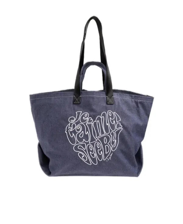 See By Chloé Large Je T'aime Denim Tote Bag