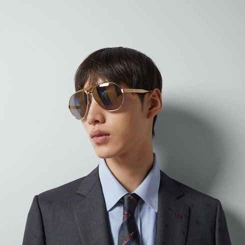 Gucci Aviator Frame Sunglasses