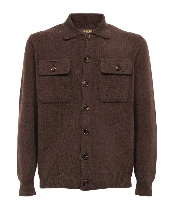 MOORER Long-sleeved Lapel Knit Sweater