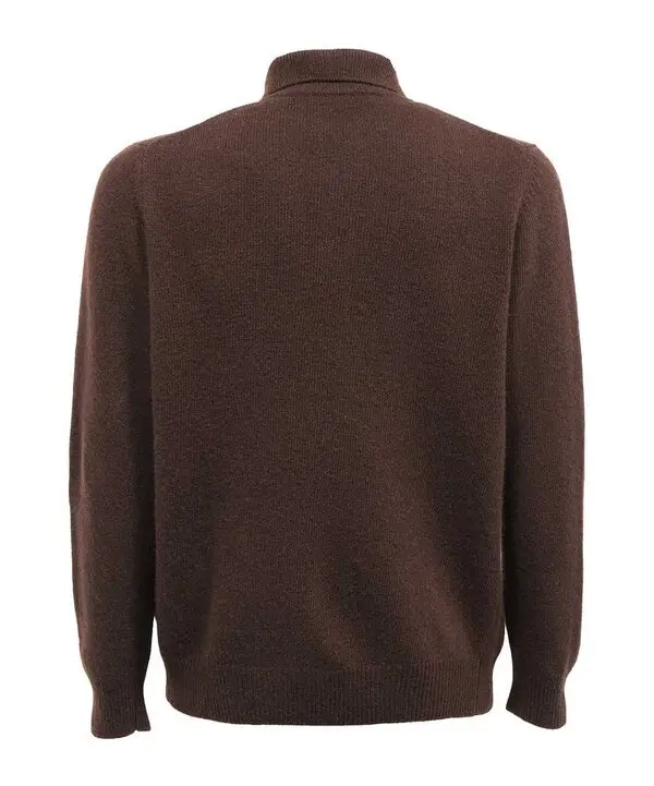 MOORER Long-sleeved Lapel Knit Sweater