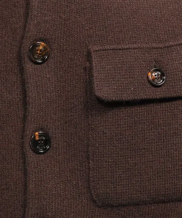 MOORER Long-sleeved Lapel Knit Sweater