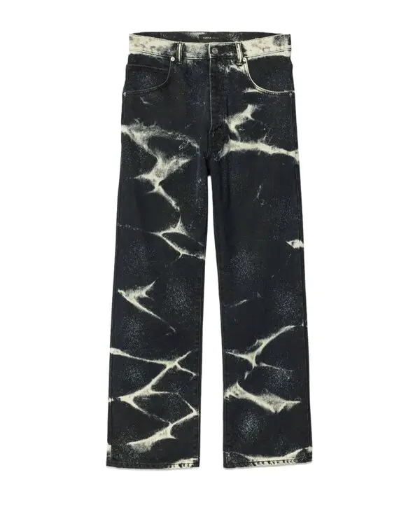 PURPLE BRAND P018 Marble Coated Wide-leg Jeans