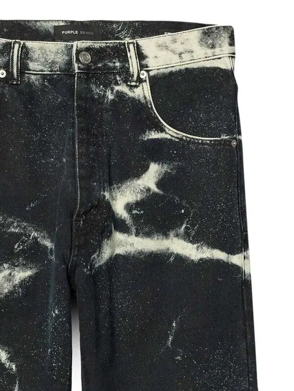 PURPLE BRAND P018 Marble Coated Wide-leg Jeans