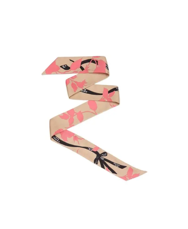 Fendi Beige Organic Silk Bandeau - Nude