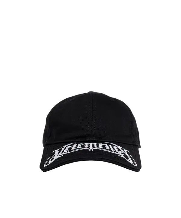 Vetements Logo Embroidered Curved Peak Cap - Black