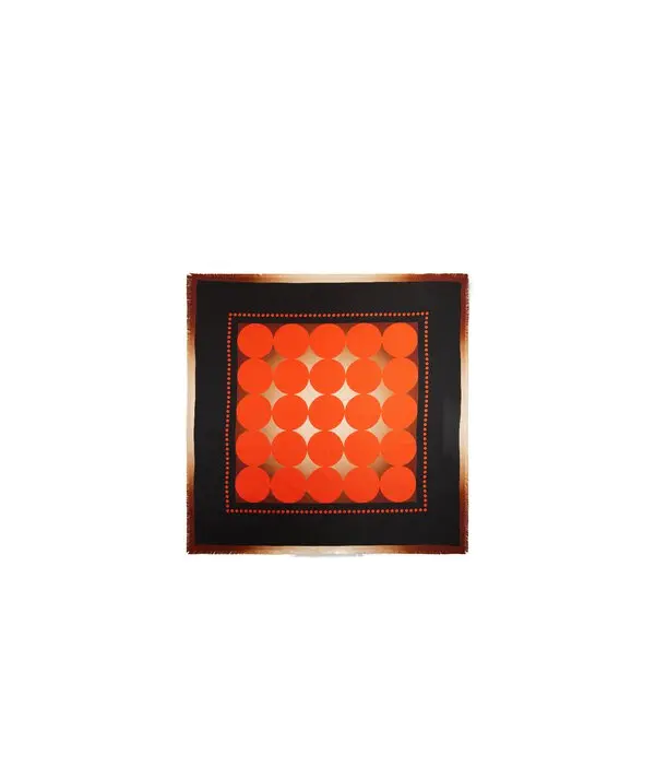 Khaite Plaid Dot Silk Scarf - Orange Multicolour