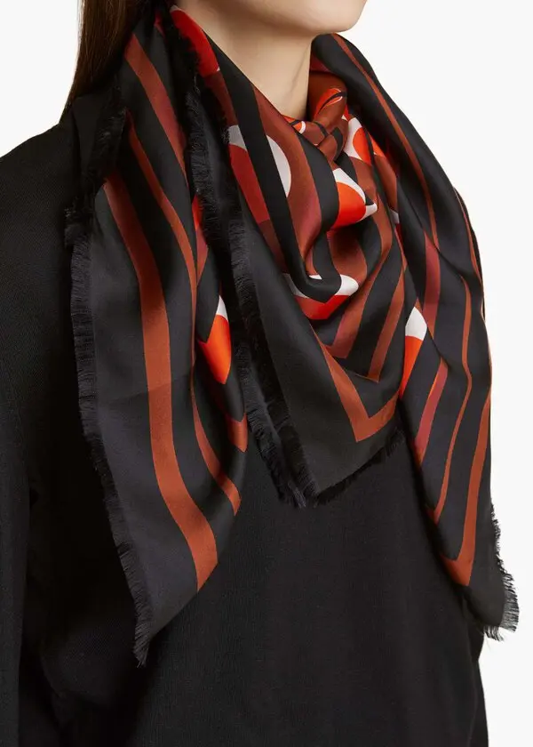 Khaite Plaid Dot Silk Scarf