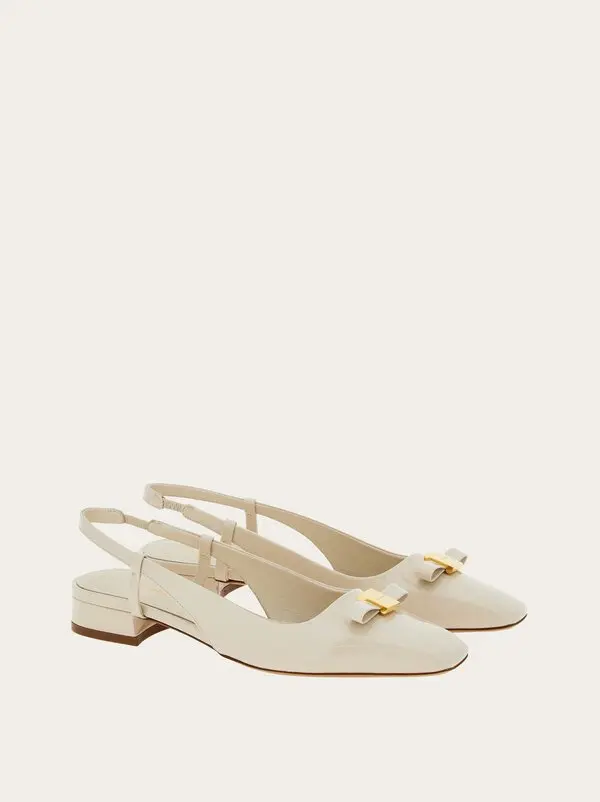 FERRAGAMO Bow Slingback Heel - Nude