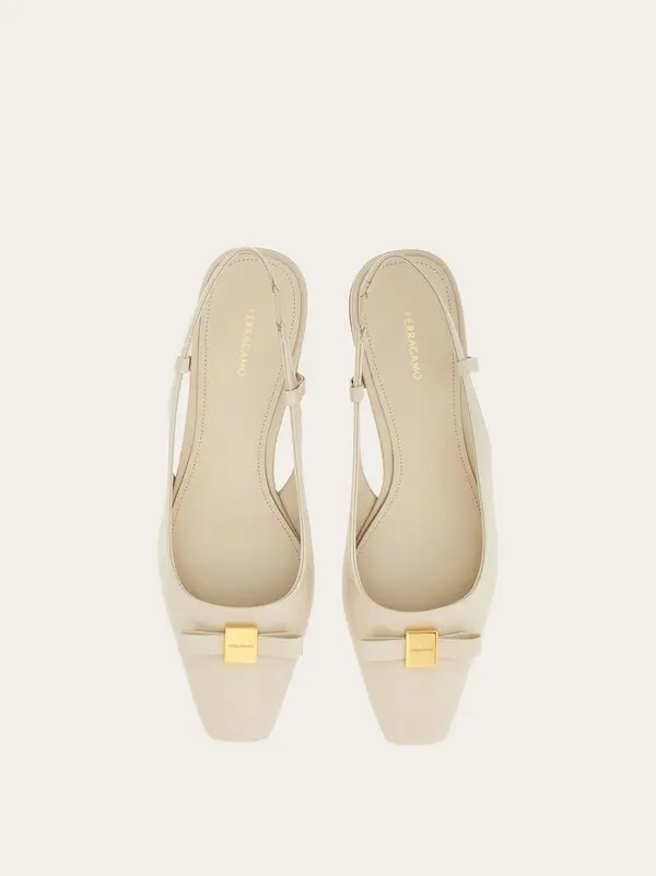 FERRAGAMO Bow Slingback Heel - Nude