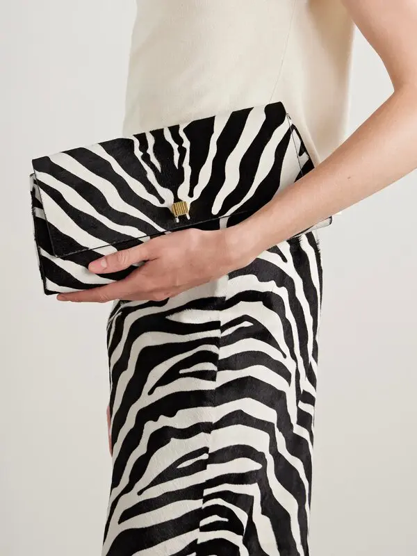 Khaite Audrey Print Clutch Bag - Zebra