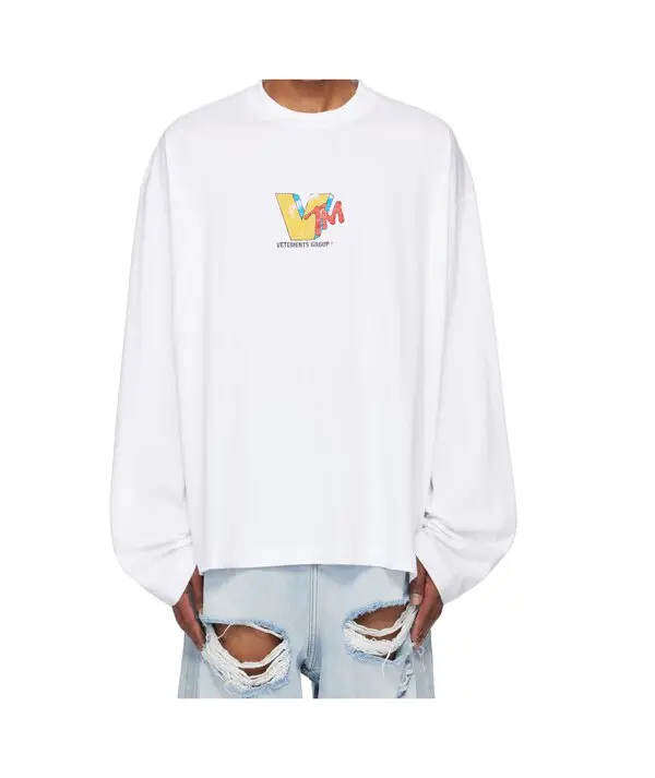 Vetements Logo Printed Long Sleeved T-shirt
