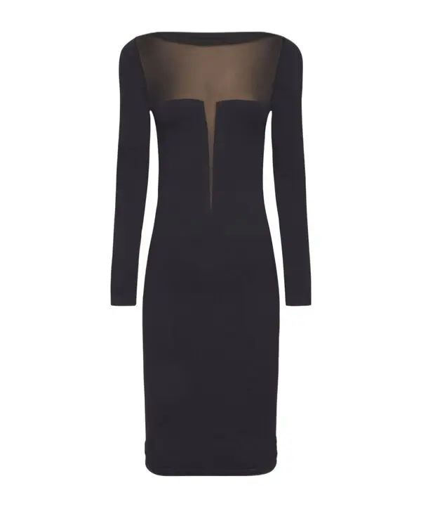 Wolford Sheer Panel Midi Dress