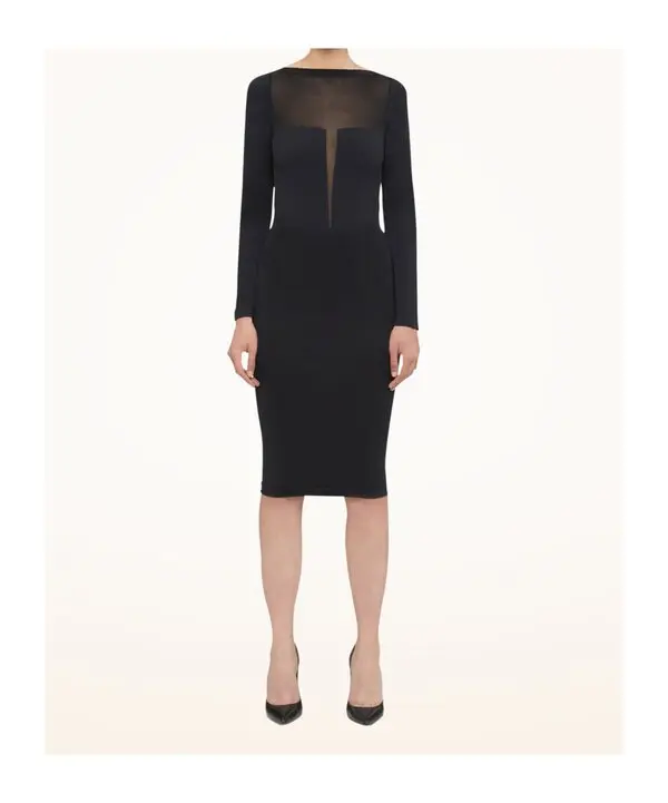 Wolford Sheer Panel Midi Dress
