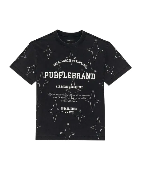 PURPLE BRAND Crystal-embellished Cotton T-shirt