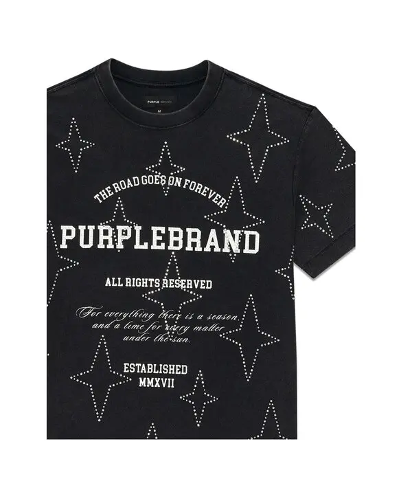 PURPLE BRAND Crystal-embellished Cotton T-shirt