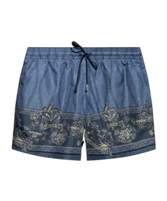 Etro Floral Printed Swim Shorts - Blue