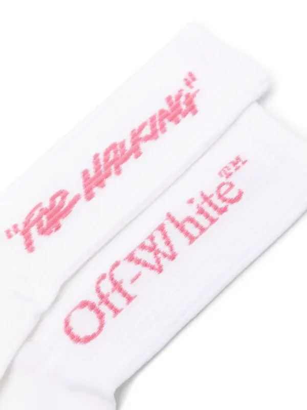 Off-White For Walking' Ribbed Crew Socks