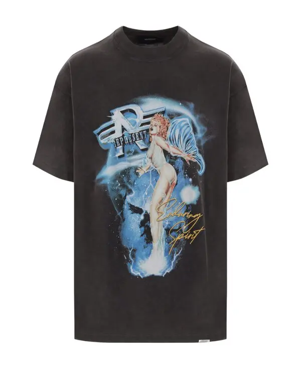 REPRESENT Illustration-print Washed Cotton T-shirt