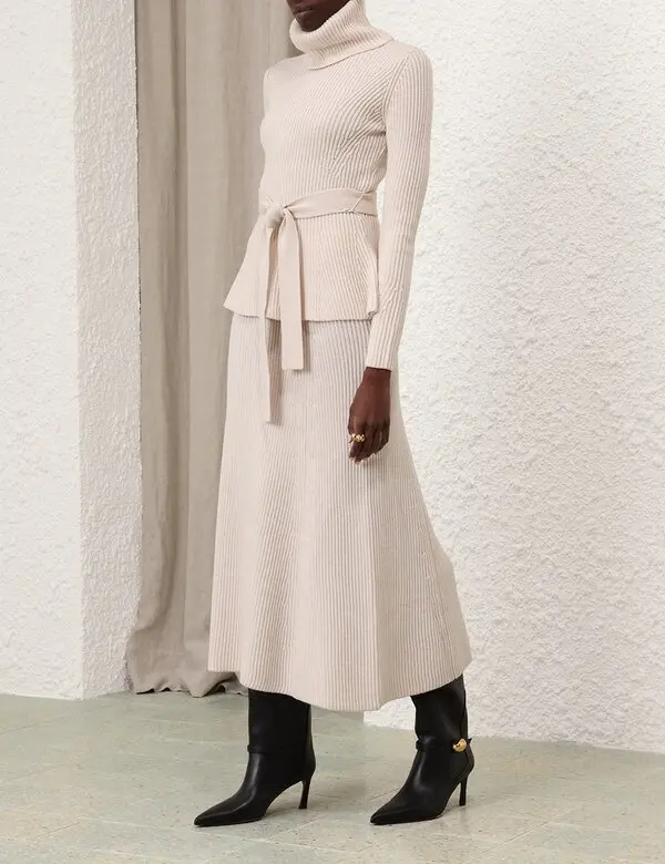 Zimmermann Illustration Paneled Rib Skirt