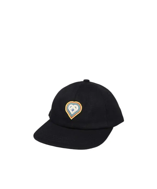 Casablanca Heart Rainbow Embroidered Baseball Cap - Black