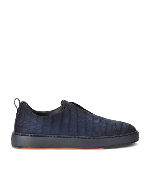 Santoni Crocodile Leather Clean Icon Sneakers