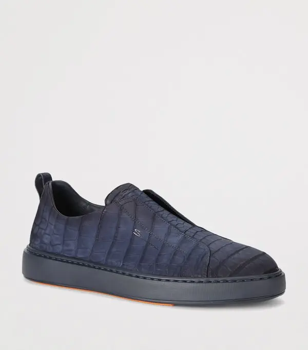 Santoni Crocodile Leather Clean Icon Sneakers