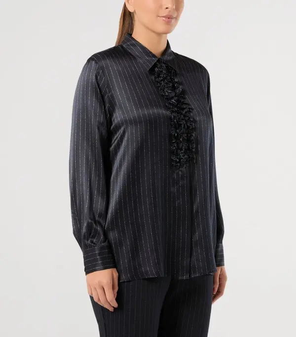 Marina Rinaldi Silk Pinstripe Shirt