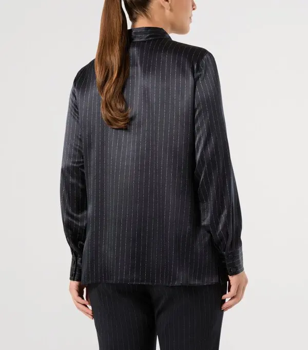 Marina Rinaldi Silk Pinstripe Shirt