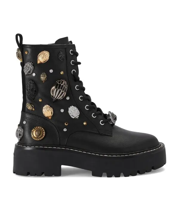 Kurt Geiger Leather Woolwich Eagle Boots - Black