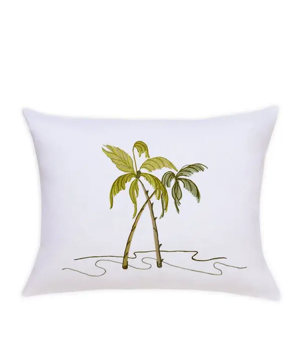 Loretta Caponi Linen Garden Of Eden Cushion - White