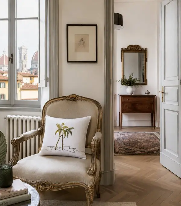 Loretta Caponi Linen Garden Of Eden Cushion