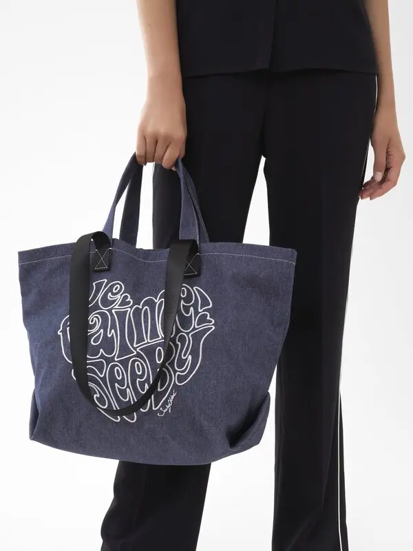 See By Chloé Je T'aime Denim Tote Bag