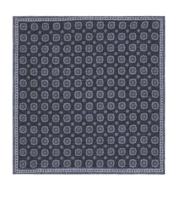 Eleventy Cotton-wool Pocket Square