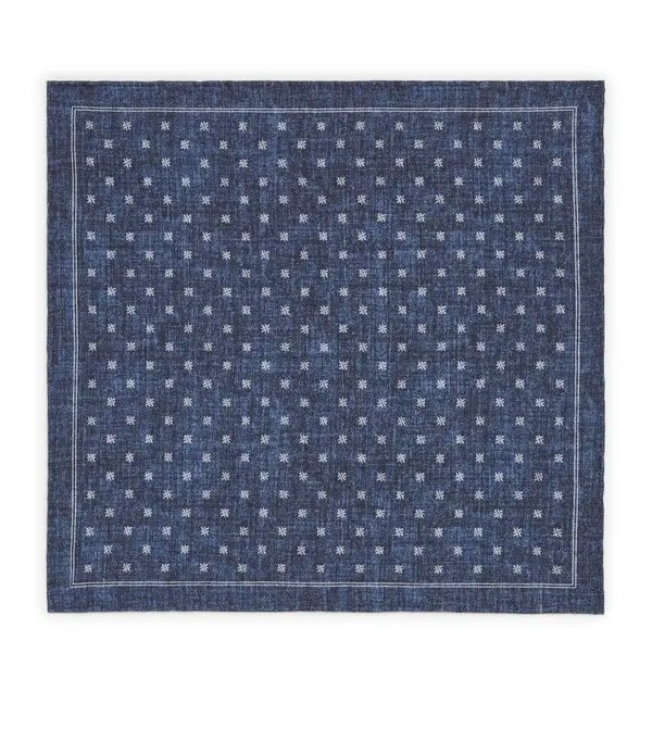 Eleventy Cotton-wool Pocket Square