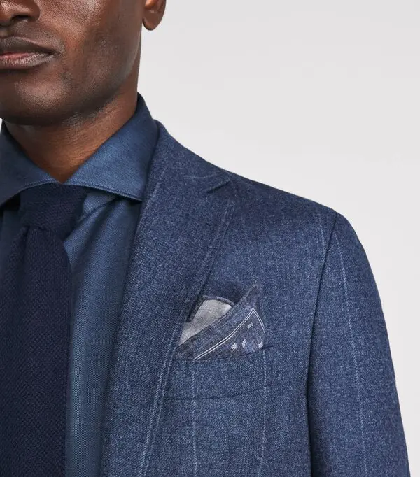 Eleventy Cotton-wool Pocket Square