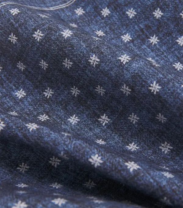 Eleventy Cotton-wool Pocket Square