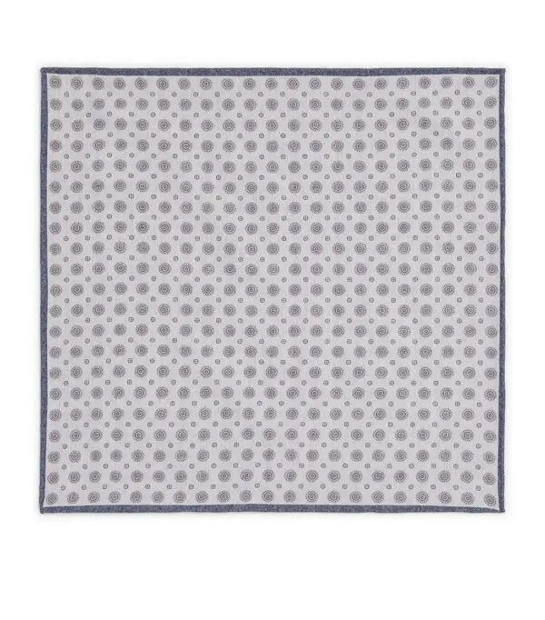 Eleventy Cotton-wool Pocket Square