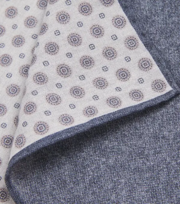 Eleventy Cotton-wool Pocket Square