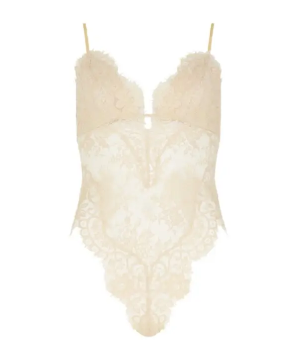 Zimmermann Illustration Semi-sheer Lace Bodysuit - Cream