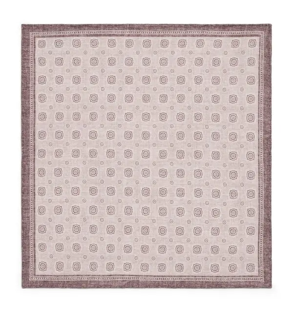 Eleventy Cotton-wool Geometric Pocket Square