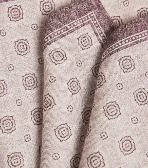 Eleventy Cotton-wool Geometric Pocket Square