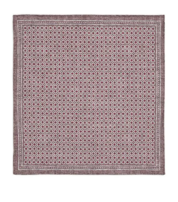 Eleventy Cotton-wool Geometric Pocket Square
