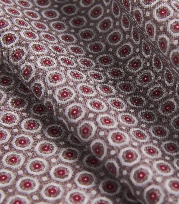 Eleventy Cotton-wool Geometric Pocket Square