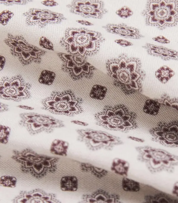 Eleventy Cotton-wool Geometric Pocket Square - Ivory