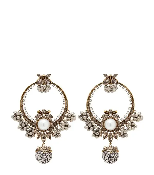 Alexander McQueen Faux Pearl Heirloom Drop Earrings - Blue