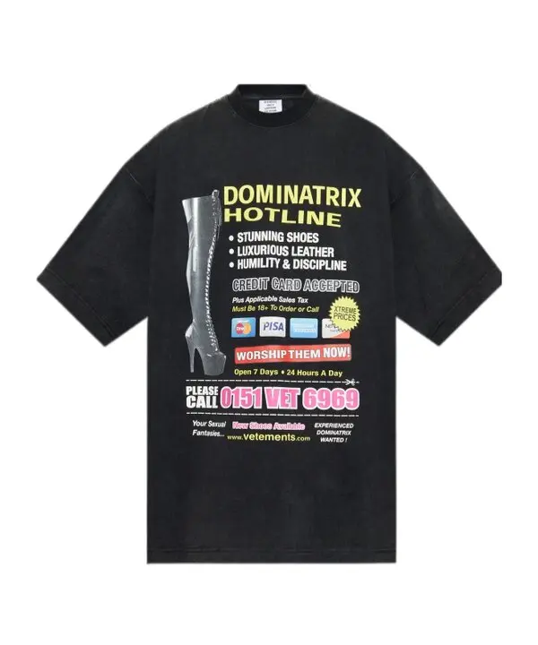 Vetements Slogan Printed Crewneck T-shirt